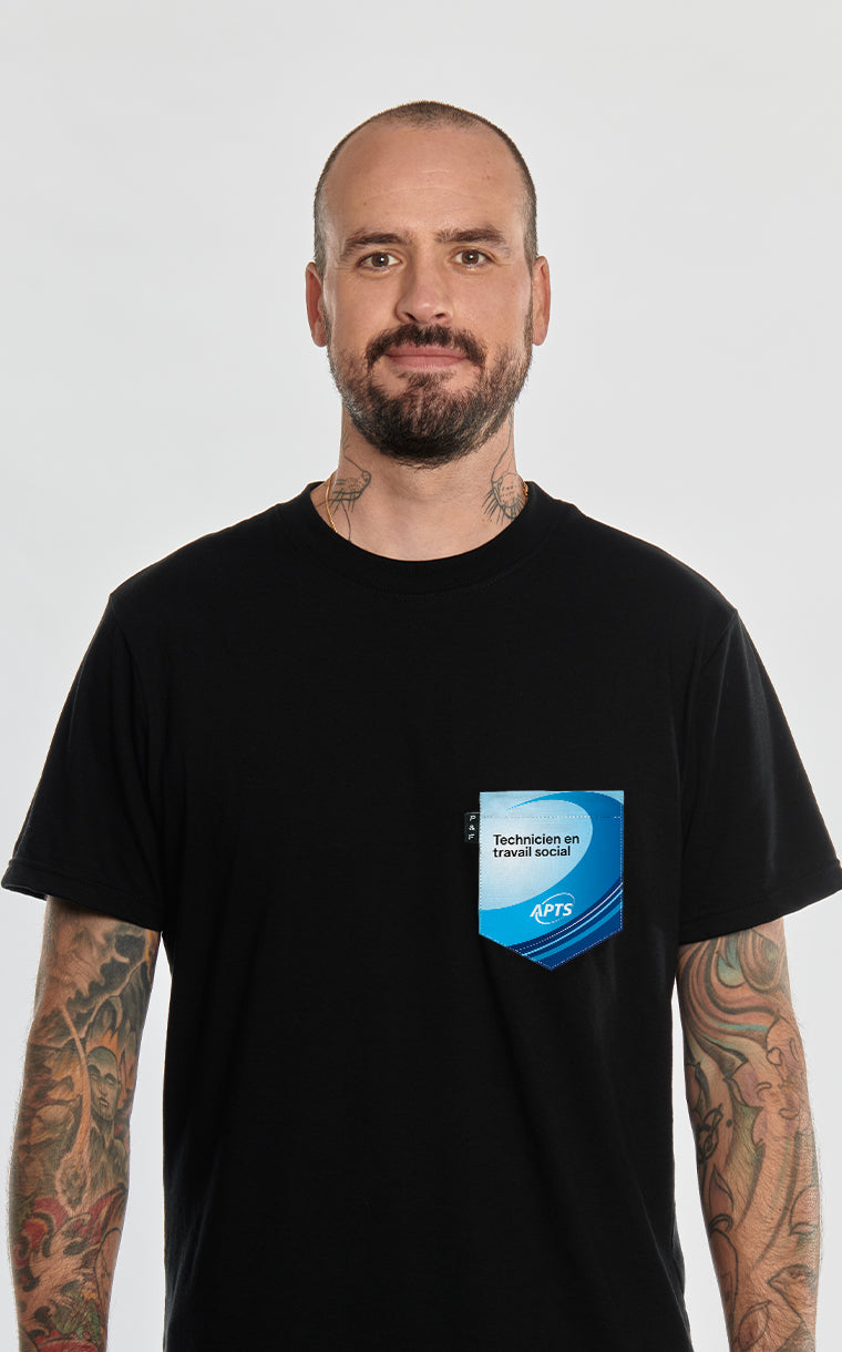 Technicien en travail social-T-shirt à poche homme | Poches & Fils